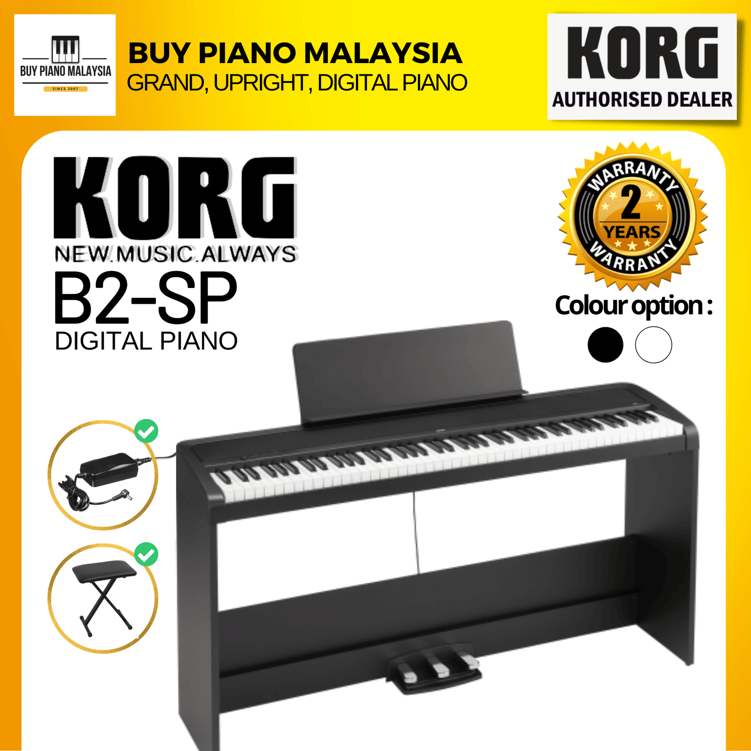 KORG B2SP (88-KEY DIGITAL PIANO PACKAGE) - pianocity.my